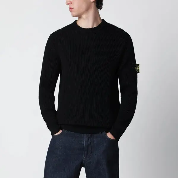 Stone Island Wool Crew-neck Sweater - Black