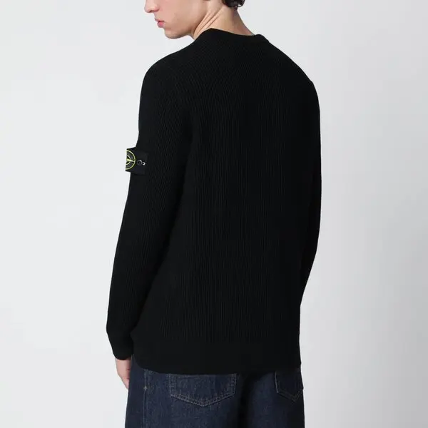Stone Island Wool Crew-neck Sweater - Black