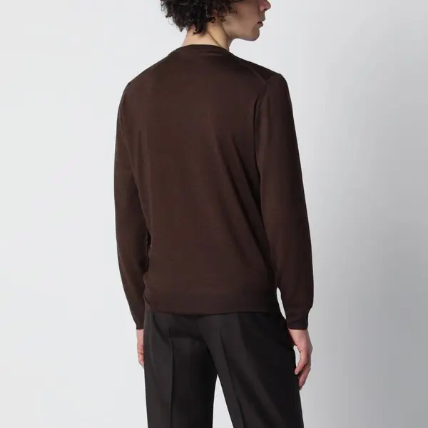 DRUMOHR Merino Wool Crewneck Sweater - Brown