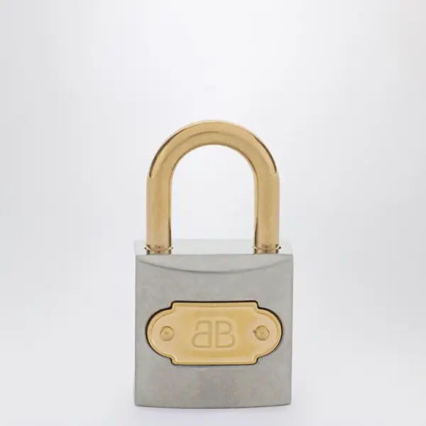 Balenciaga Bb Padlock Key Charm In Silver And Gold - Metal