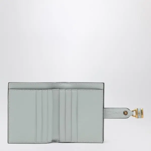 Chloé Paddington Square Wallet In Aqua Blue Leather