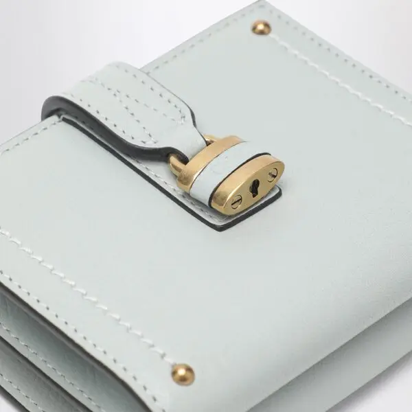 Chloé Paddington Square Wallet In Aqua Blue Leather