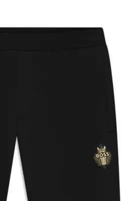 BOSS Year Of The Horse Logo-artwork Tracksuit Bottoms In Cotton Terry