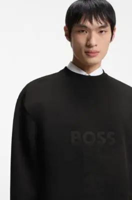 BOSS Cotton Terry Sweatshirt With Logo Artwork