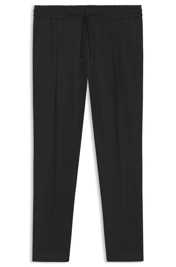 Hugo Slim-fit Wool Blend Trousers - Black