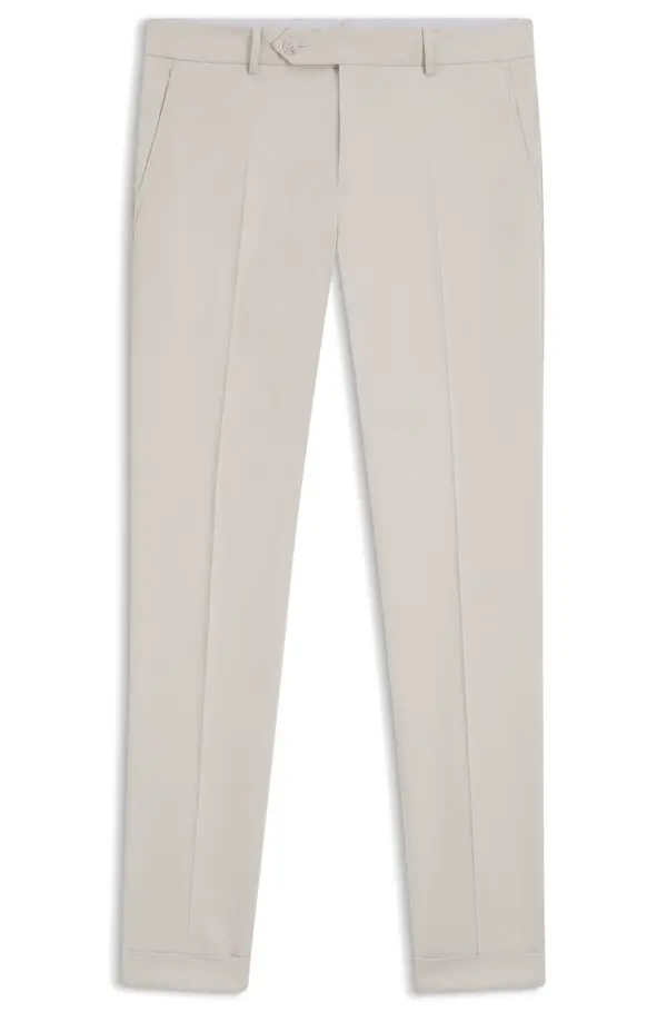 BOSS Slim-fit Trousers In Stretch Cotton - Light Grey