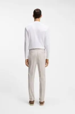 BOSS Slim-fit Trousers In Stretch Cotton - Light Grey