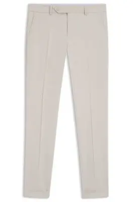 BOSS Slim-fit Trousers In Stretch Cotton - Light Grey