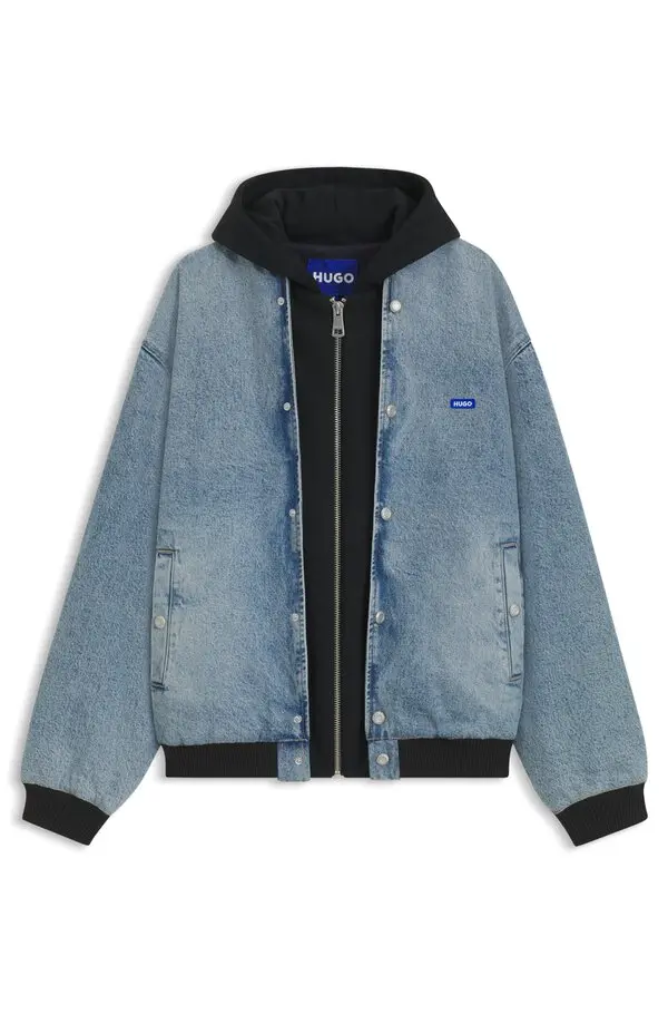 Hugo Layered Denim Bomber Jacket