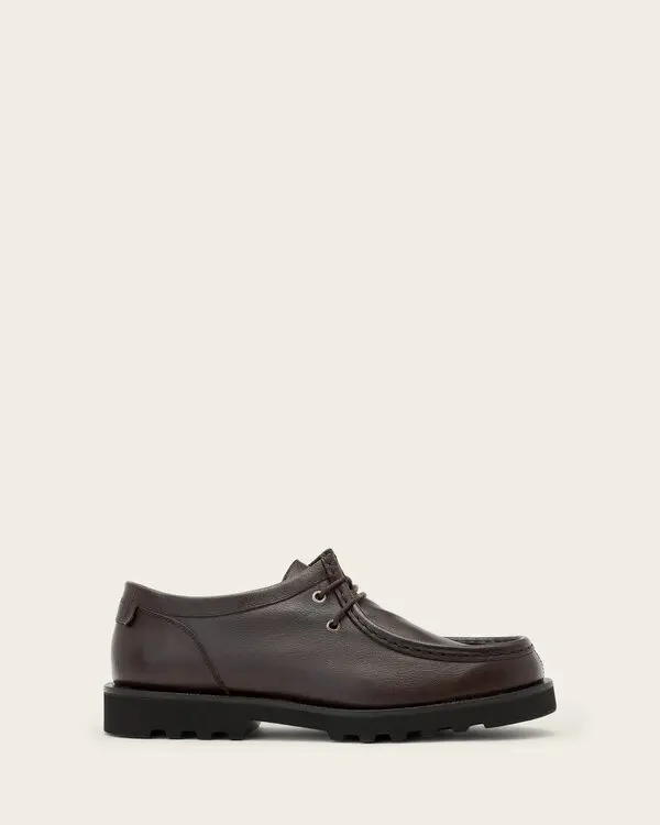 ALLSAINTS Skiff Apron Leather Shoes - Oxblood Red