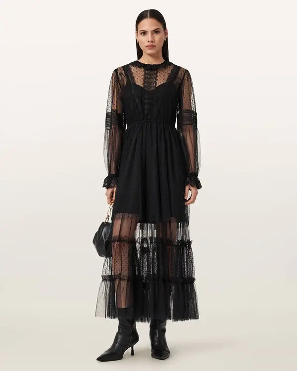 ALLSAINTS Nita Mesh Maxi Dress