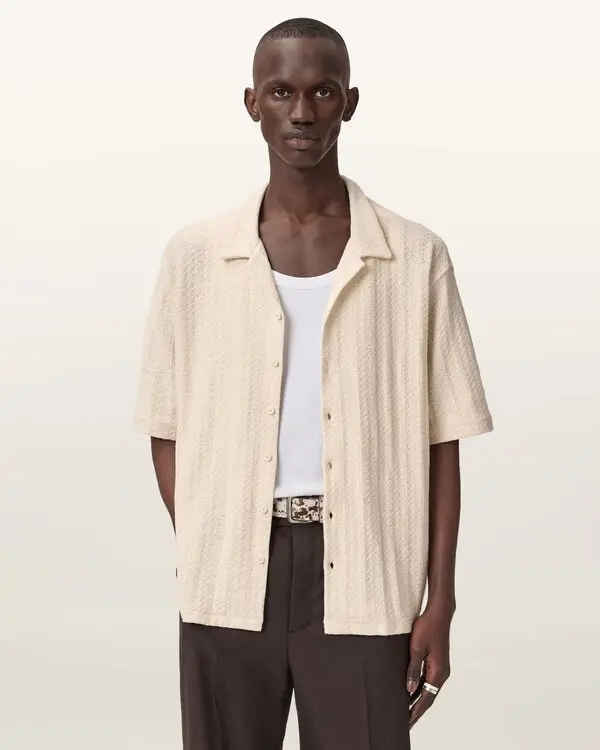 ALLSAINTS Trace Oversized Textured Shirt - White