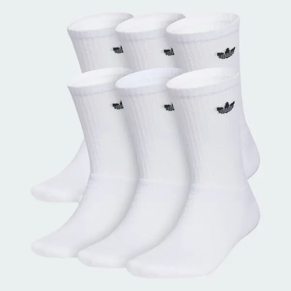 Adidas Originals Trefoil 2.0 Crew Socks 6 Pack - White