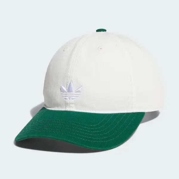 Adidas Relaxed Trefoil Strapback Hat - Off White / Collegiate Green / White