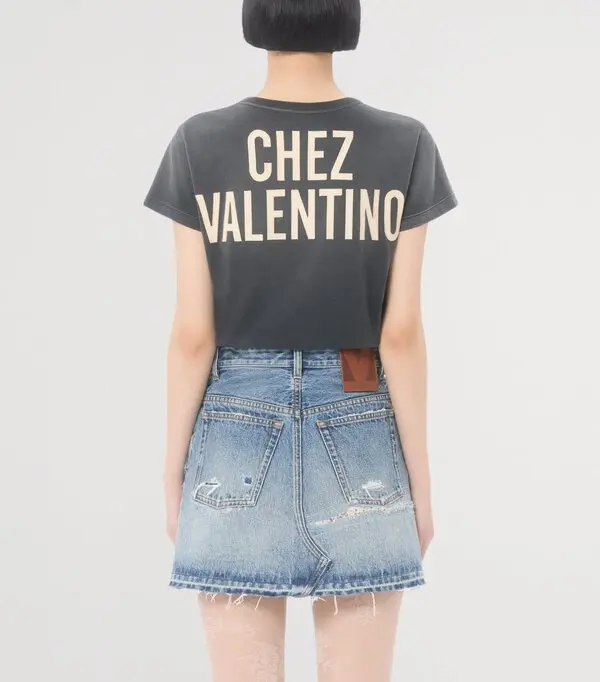 Valentino Garavani Printed Cotton T-shirt - Black