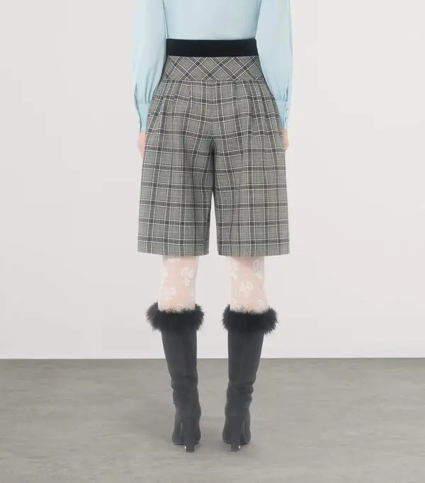 Valentino Garavani Virgin Wool Check Shorts