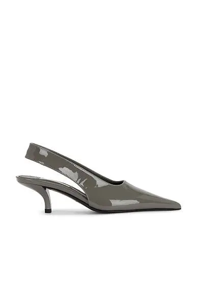 TOTEME Classic Patent Slingbacks - Grey