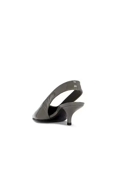 TOTEME Classic Patent Slingbacks - Grey