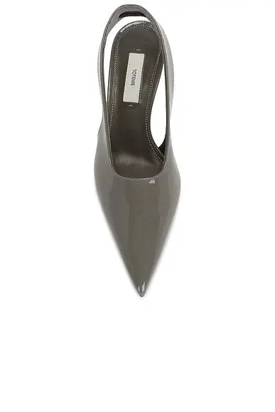 TOTEME Classic Patent Slingbacks - Grey