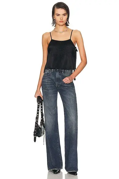 R13 Square Neck Ties Cami Top