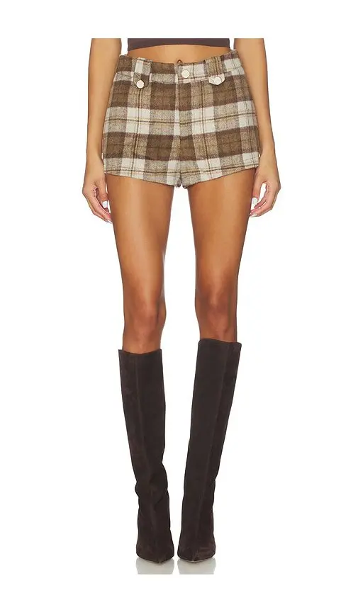 UNDERSTATED LEATHER Plaid Western Shorts