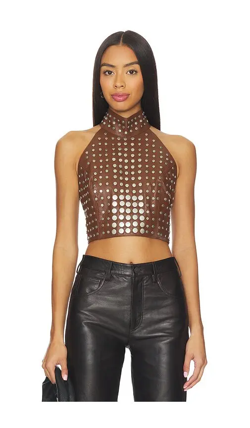 UNDERSTATED LEATHER Studded Top