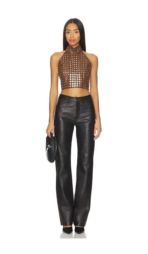 UNDERSTATED LEATHER Studded Top