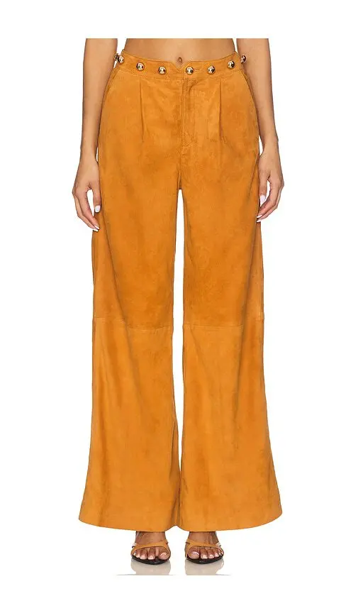 UNDERSTATED LEATHER Dome Studded Wide Leg Pants