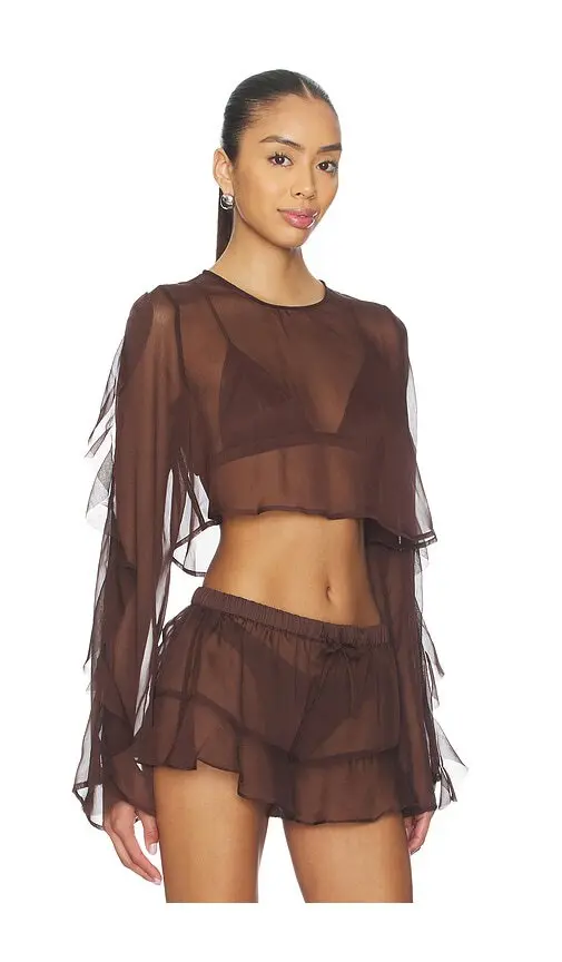SHANI SHEMER X Thoma Cropped Shirt - Espresso
