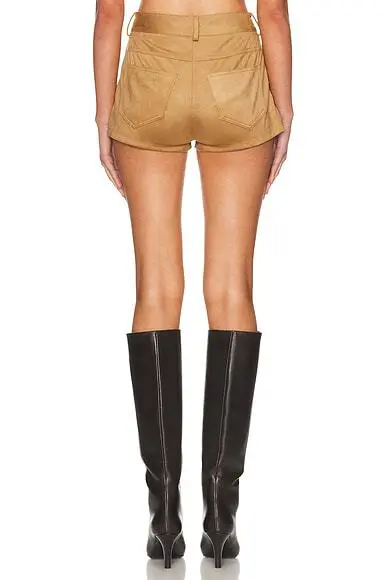 Norma Kamali High Waisted Shorts - Camel