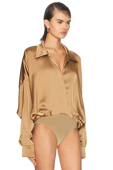 Norma Kamali Oversized Boyfriend Bodysuit