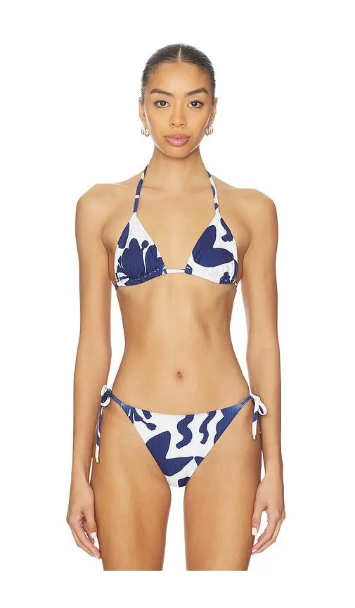 VITAMIN A Gia Triangle Bikini Top - Night Flower