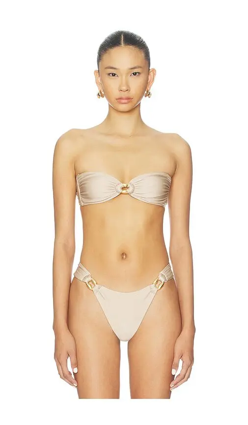 SHANI SHEMER Nyx Bandeau Bikini Top - Champagne