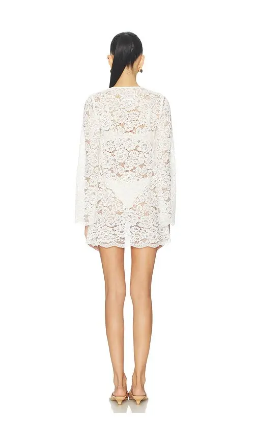 SHANI SHEMER Lace V-neck Mini Dress - Cream