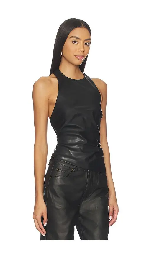 Superdown Calania Faux Leather Halter Top