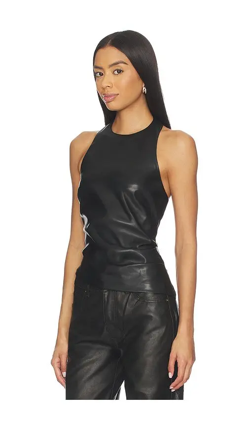 Superdown Calania Faux Leather Halter Top