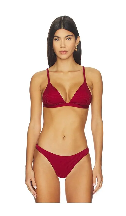 VITAMIN A Moss Bikini Top - Deep Madder