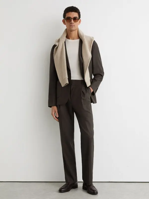 REISS Richard Suit Trousers - Brown