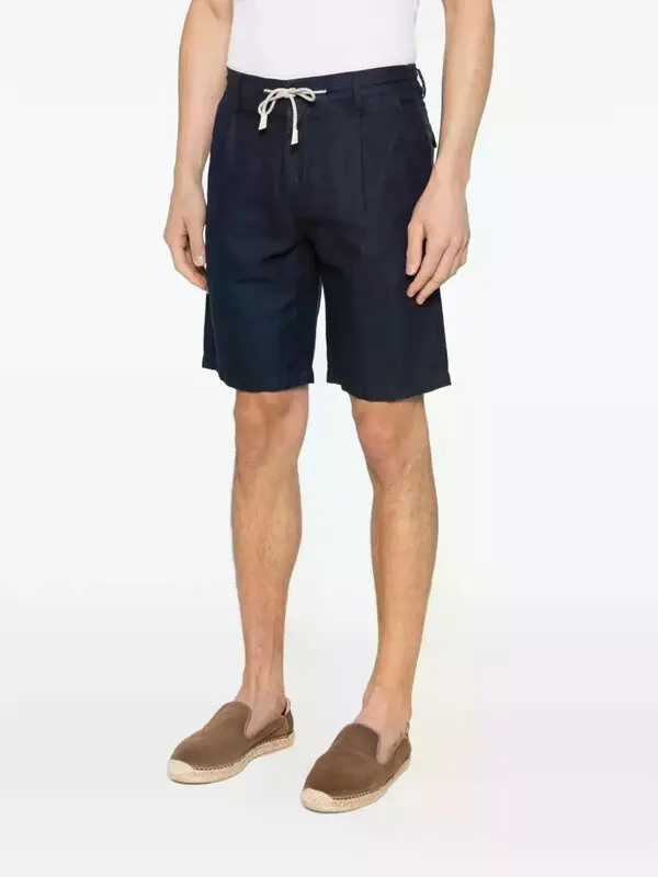 Eleventy Drawstring Pleated Shorts - Blue