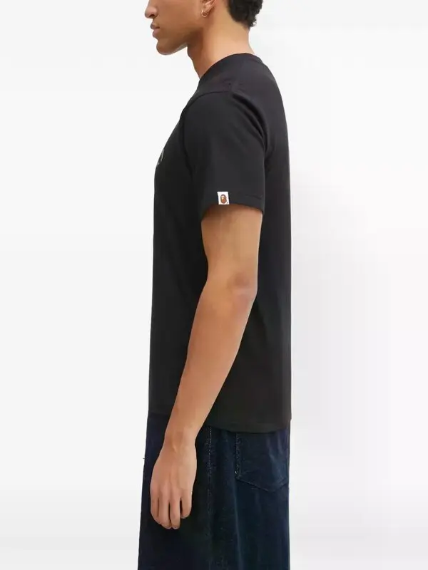 A BATHING APE 1st Camo College Logo-print T-shirt - Black