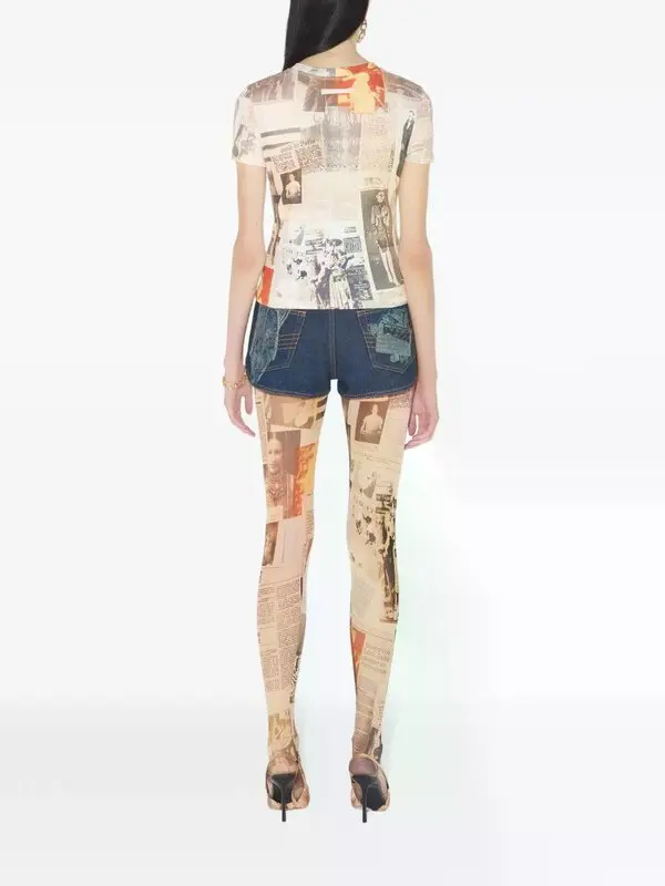 JEAN PAUL GAULTIER Journal-print T-shirt - Neutrals