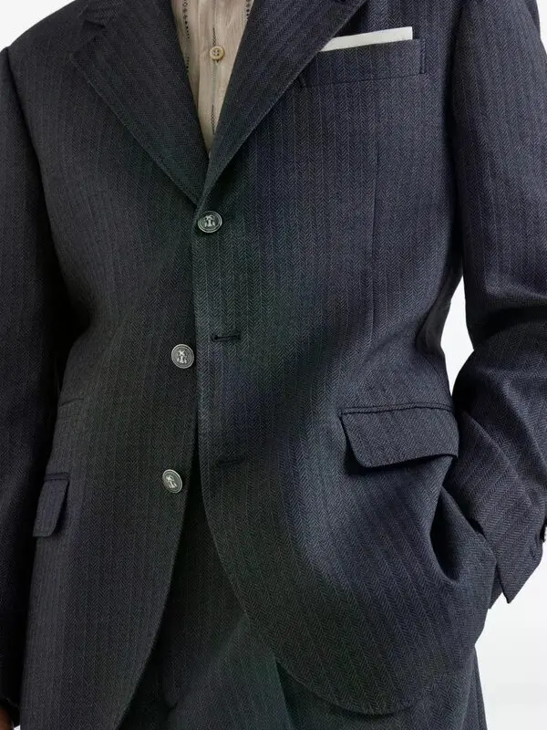 Brunello Cucinelli Long-sleeves Blazer - Blue