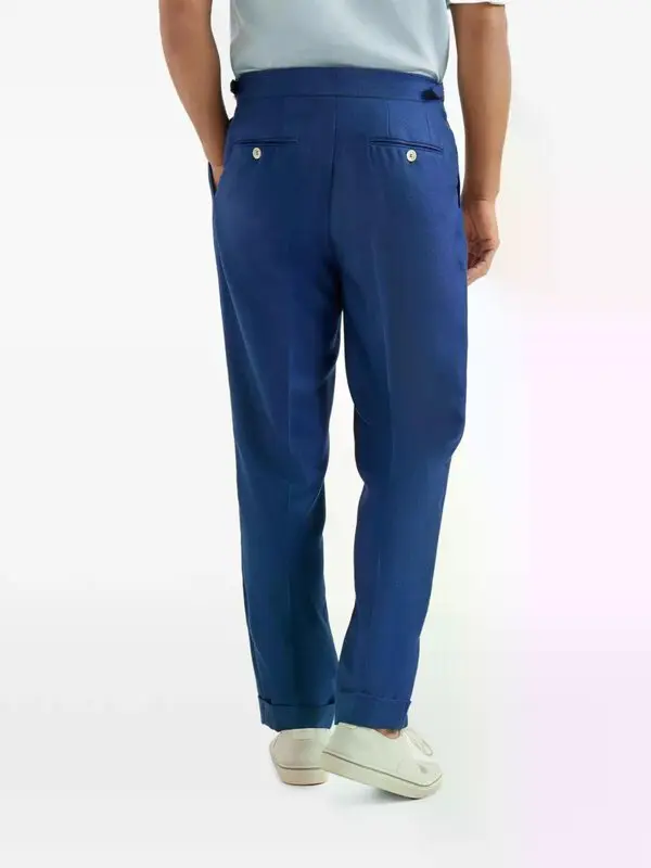 Brunello Cucinelli Pleated Waist-tab Trousers - Blue