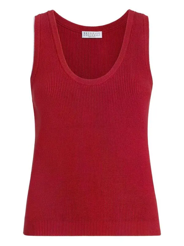 Brunello Cucinelli Ribbed Tank Top - Red