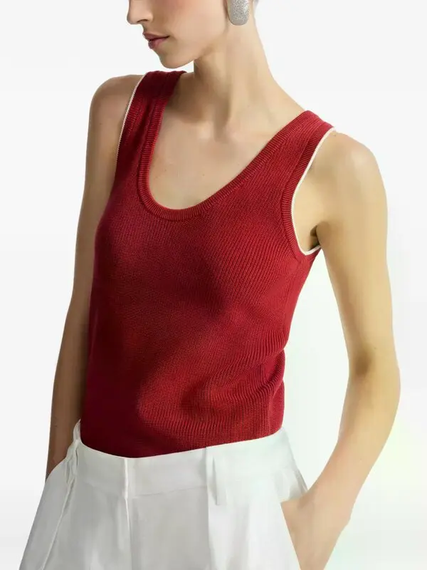Brunello Cucinelli Ribbed Tank Top - Red
