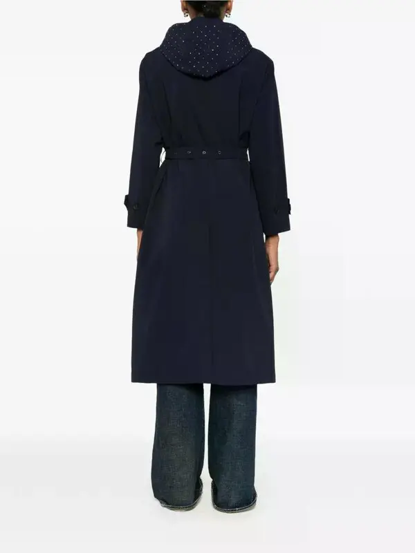 Maje Belted Coat With Detachable Hood