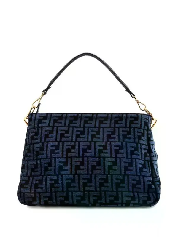 Fendi O'Lock Zip Zucca Chenille Shoulder Bag - Blue | Editorialist