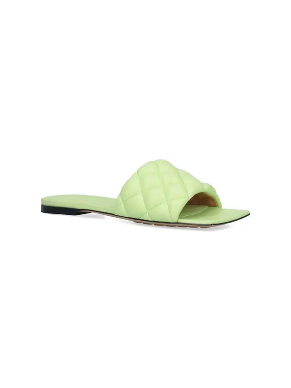 Bottega Veneta Padded Flat Sandals - Green