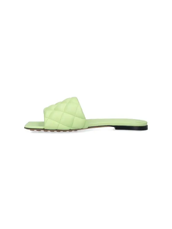 Bottega Veneta Padded Flat Sandals - Green