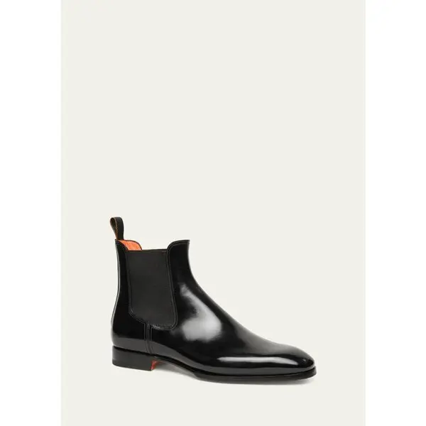 Santoni Leather Chelsea Boots